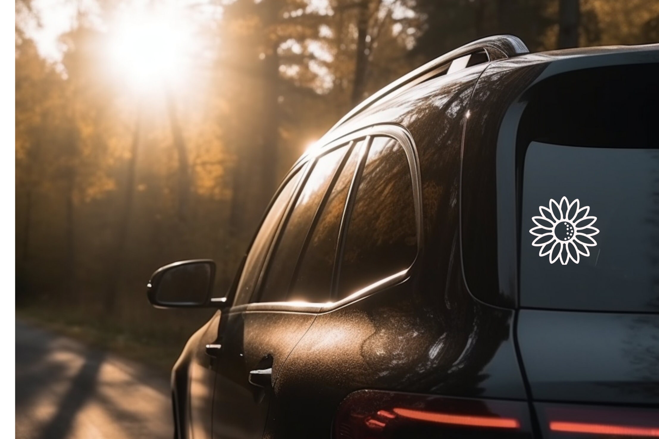 Sunflower Decal Vinyl Car Decal Sunflower Car Decal - Etsy