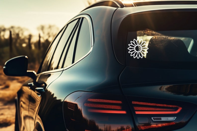 Sunflower Decal Vinyl Car Decal Sunflower Car Decal - Etsy