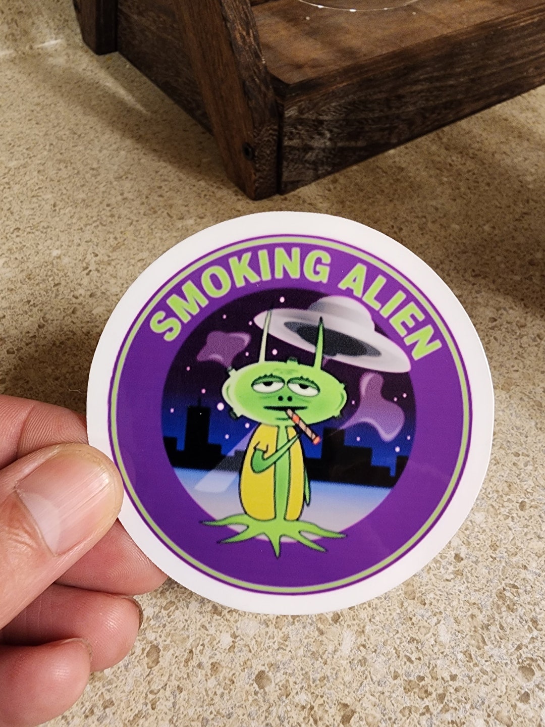 Smoking Alien Fireworks Stickers 2.5" - Etsy