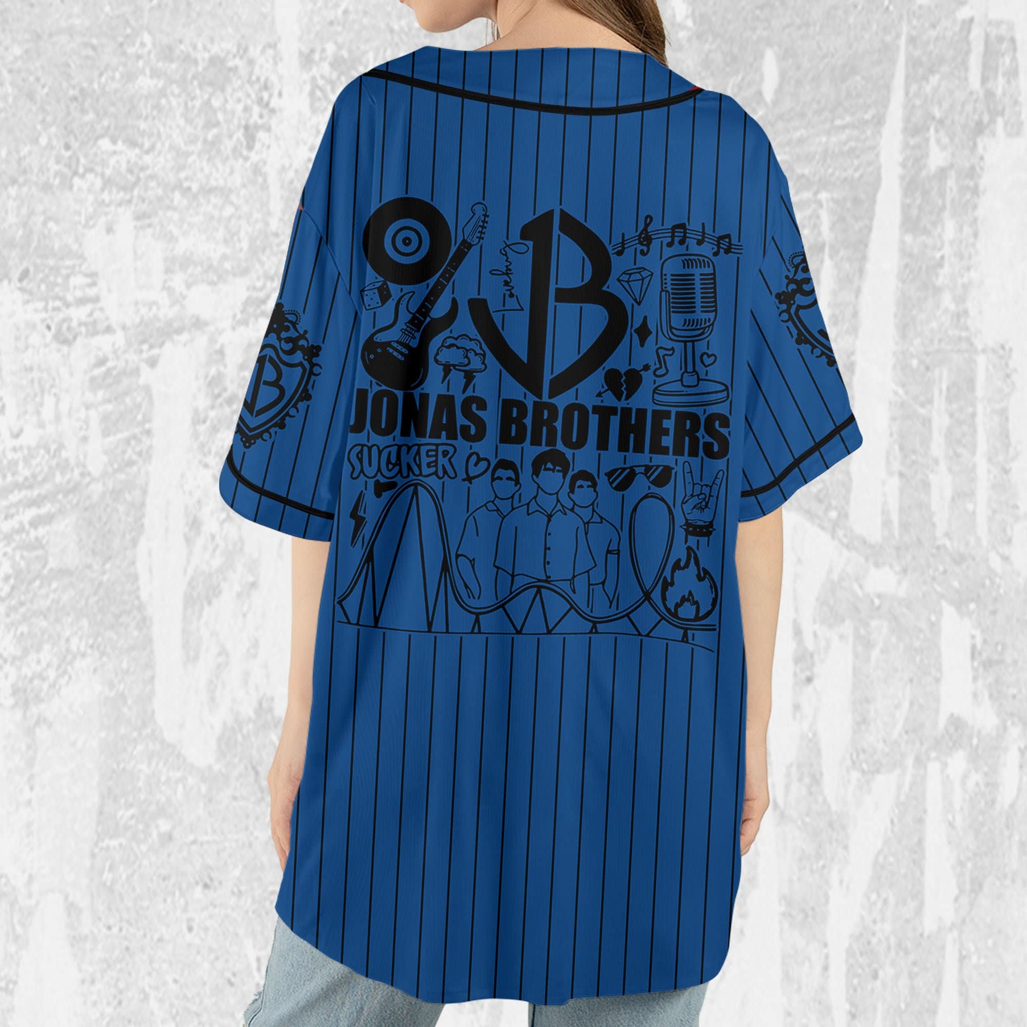 Jonas Brothers Sucker Blue Jersey, Jonas Brothers Baseball Jersey ...