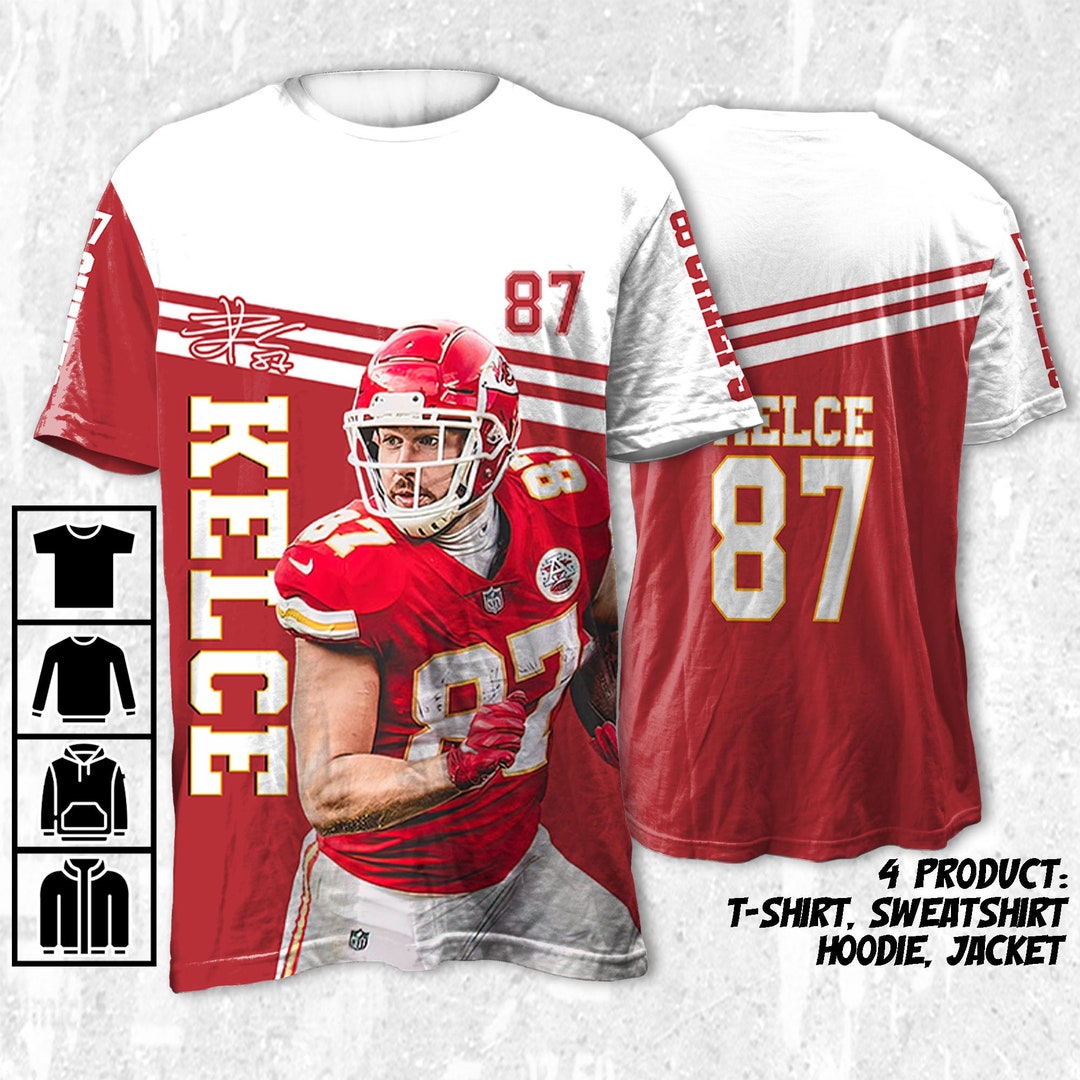 Travis Kelce Red and White 87 Chiefs Shirt Travis Kelce - Etsy