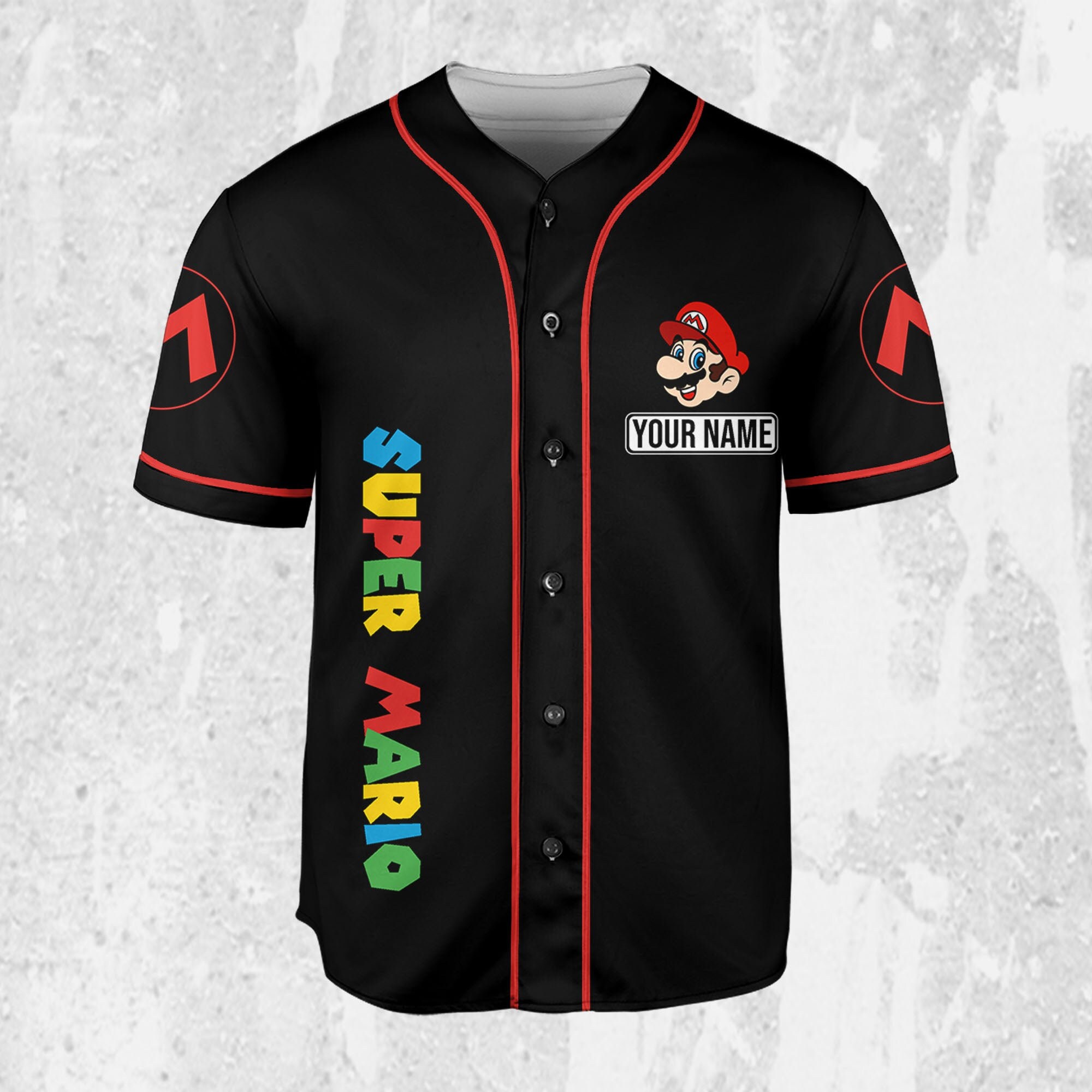 Personalized Mario And Luigi Super Mario Bros Baseball Jersey sold by ...