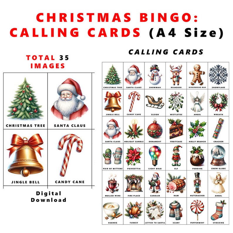 100 Christmas Bingo Game, Christmas Bingo Cards, Christmas Bingo Boards ...