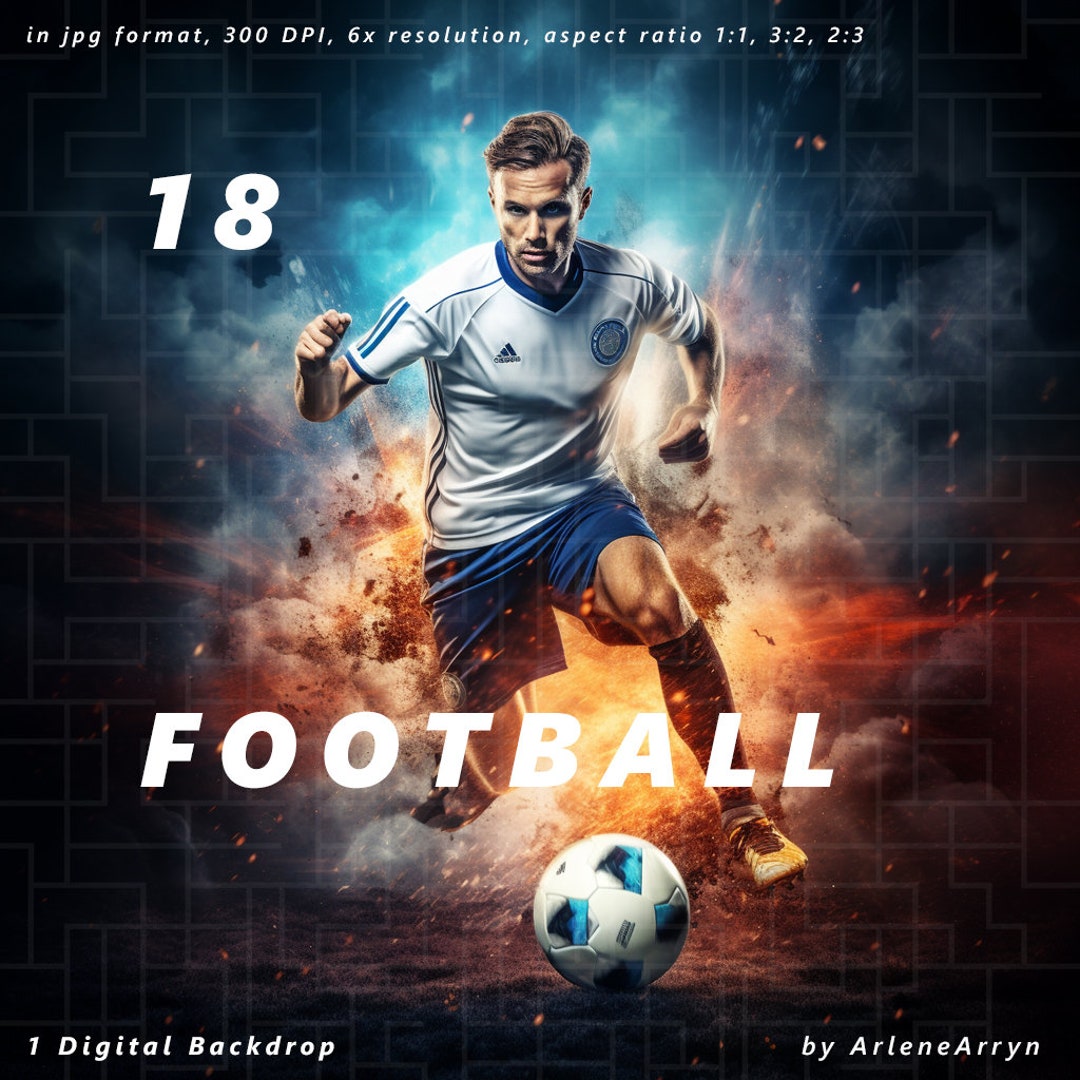 Soccer Ball Football Posters Sports Print JPG Backdrop, Football ...