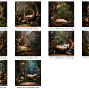 10 Magical Forest Newborn Baby Photoshoot Backdrops - Digital PNG ...