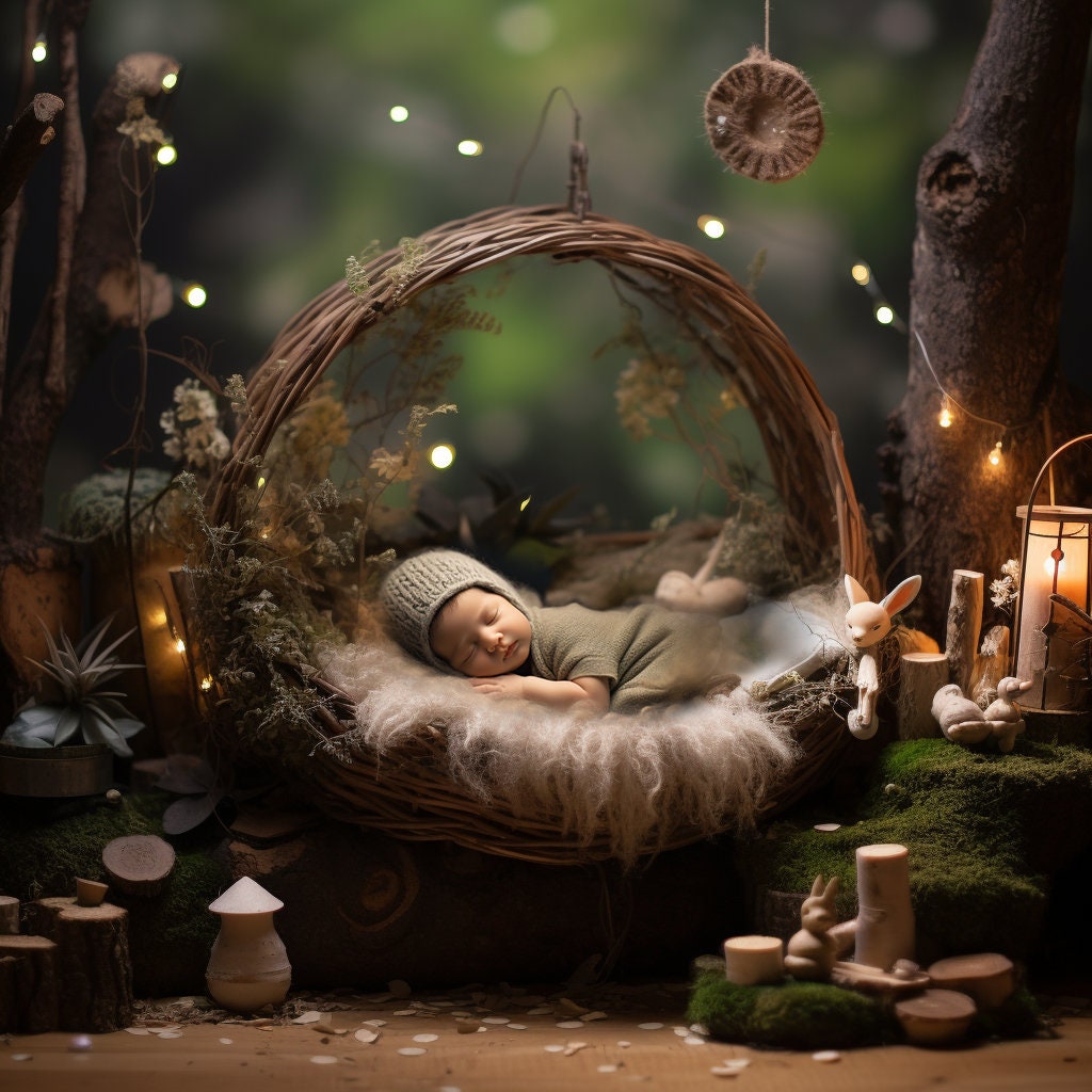 10 Magical Forest Newborn Baby Photoshoot Backdrops Digital PNG ...
