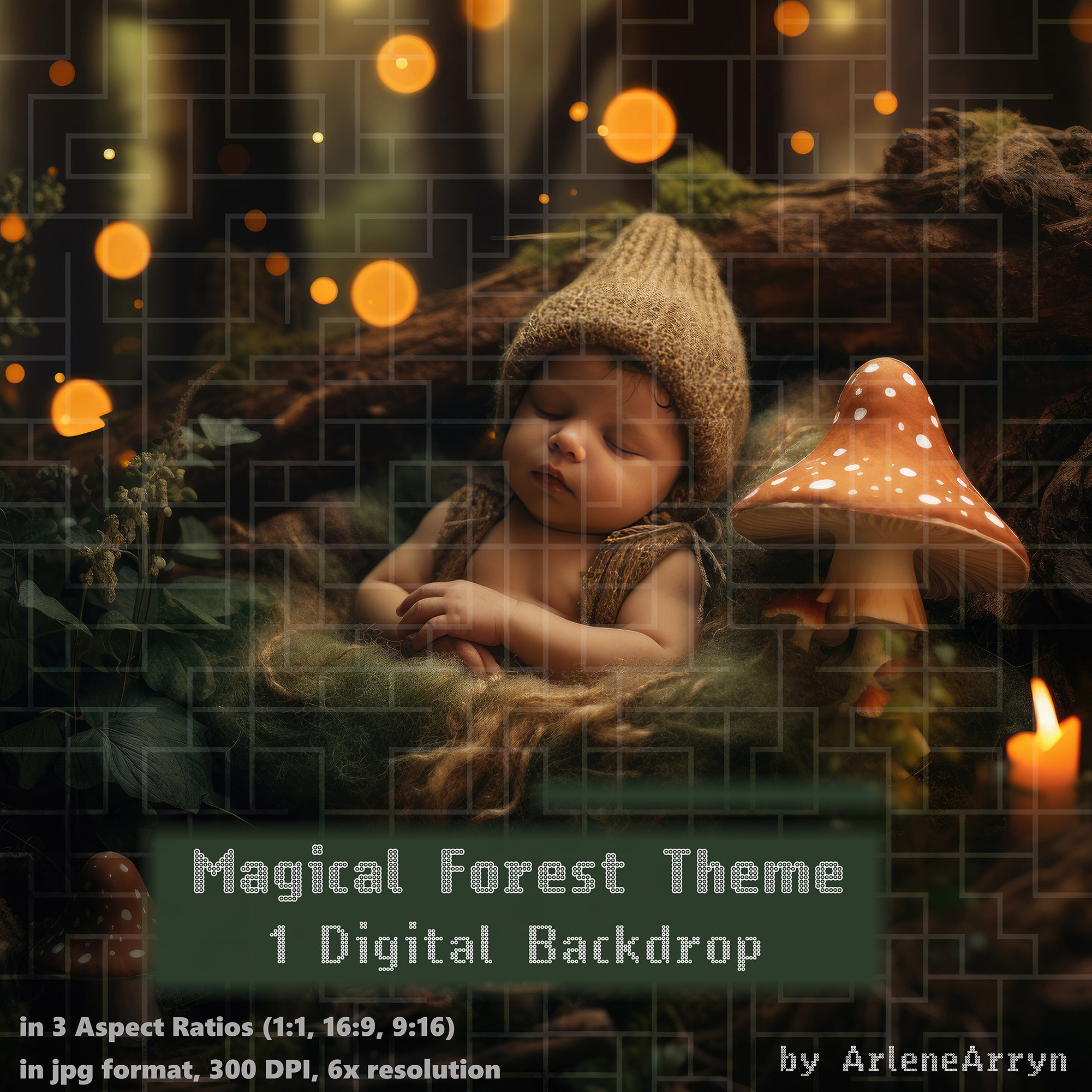 Magical Forest Theme Enchanting Newborn Photography Digital Backdrops ...
