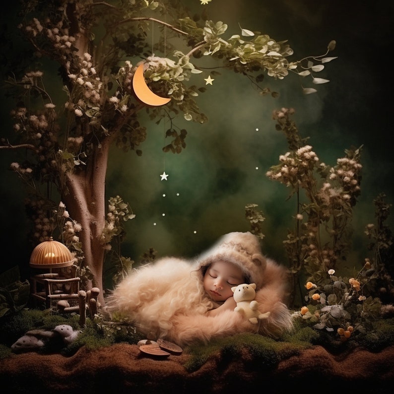 10 Magical Forest Newborn Baby Photoshoot Backdrops - Digital PNG ...
