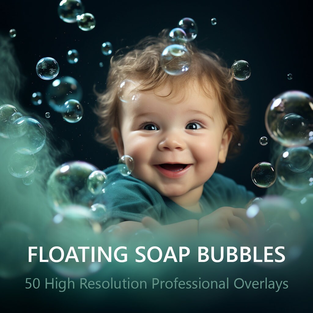 50 Floating Soap Bubbles Overlays - Realistic Air Bubble Photo Effects ...