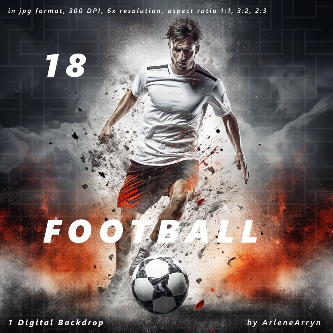 Soccer Ball Football Sports Poster Prints JPG Backdrop, Football ...