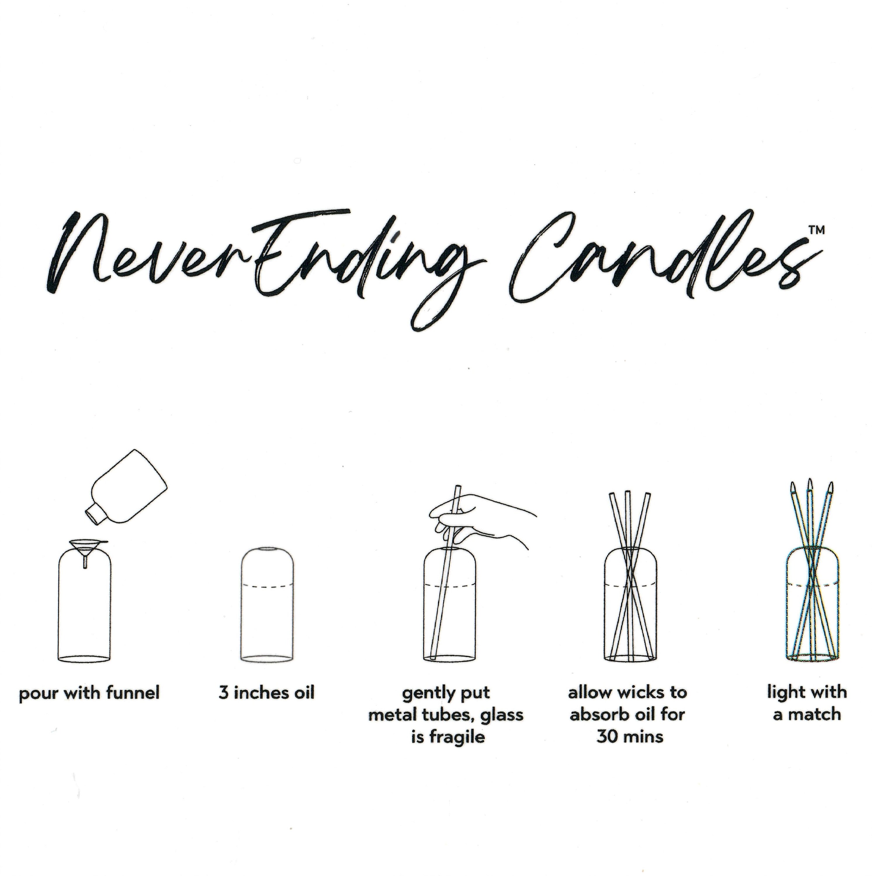 Candle Rods and Wicks Scent Free Smokeless Clean Burning Perfect Gift ...