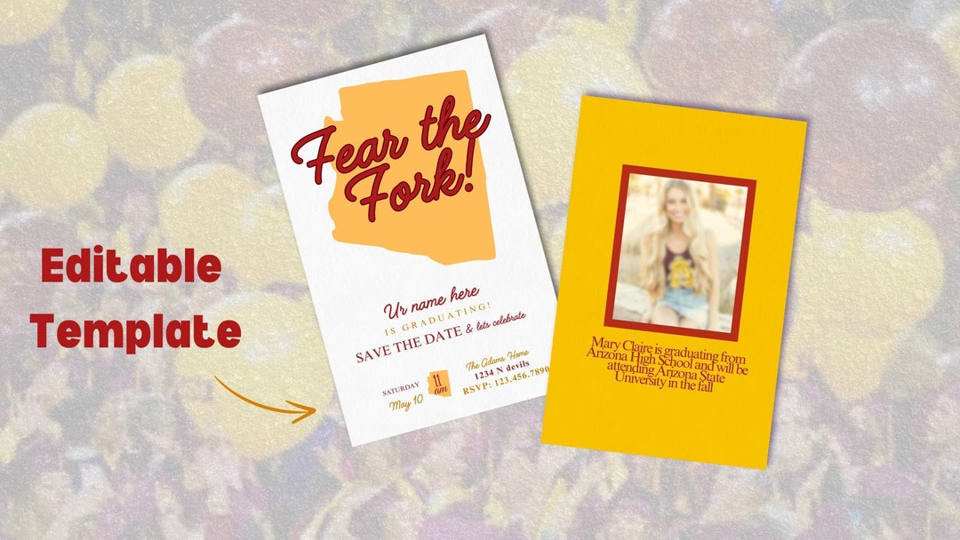 Arizona State University Graduation Card - Etsy