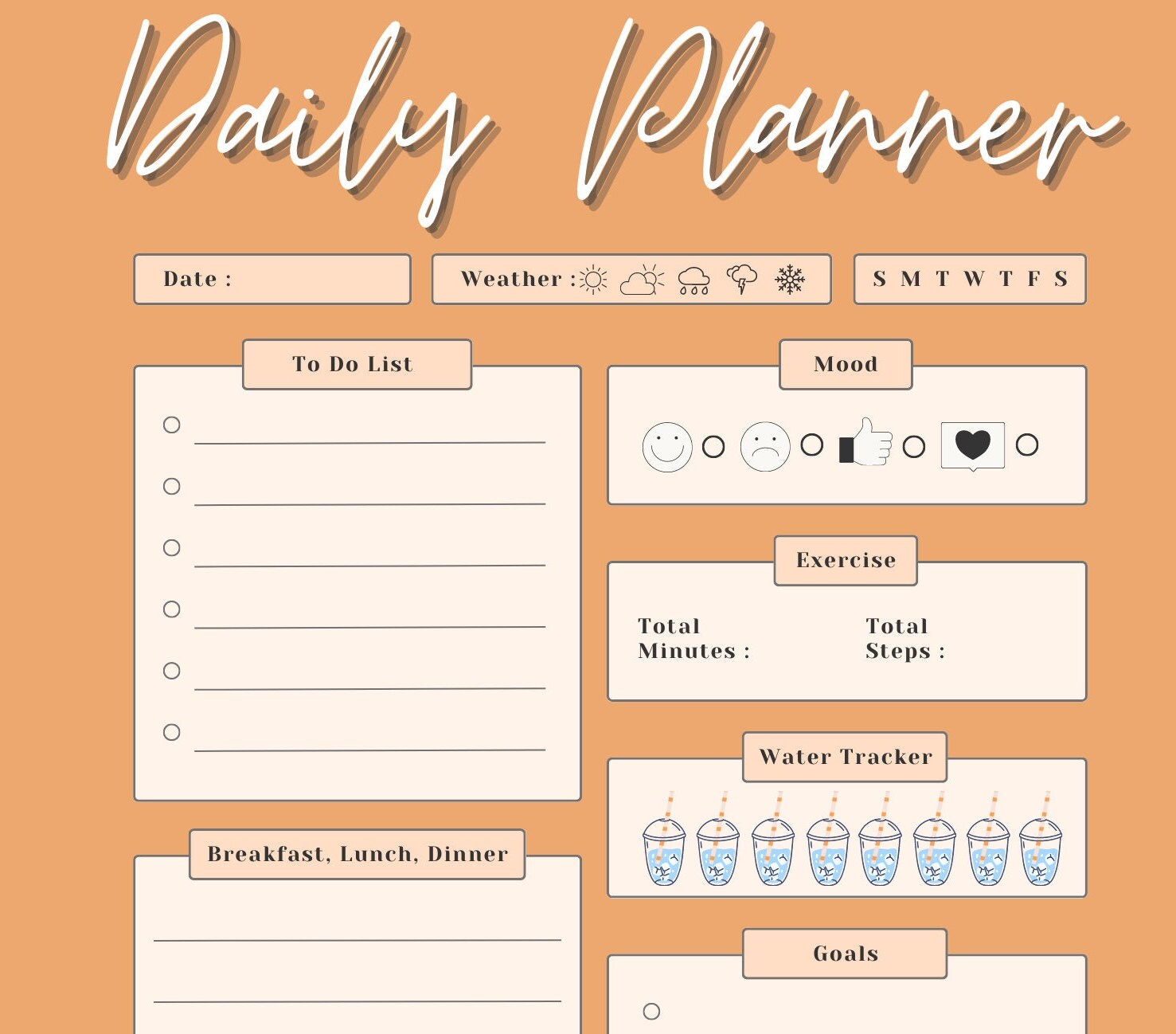 Daily Planner Printable | to Do, Everyday Planner, ADHD Planner ...