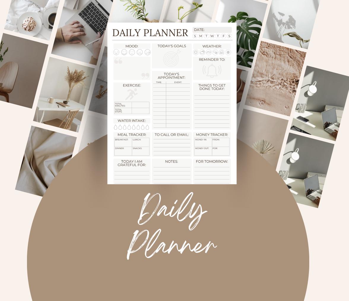 Daily Planner | Printable | Organise Your Day With Ease - Etsy