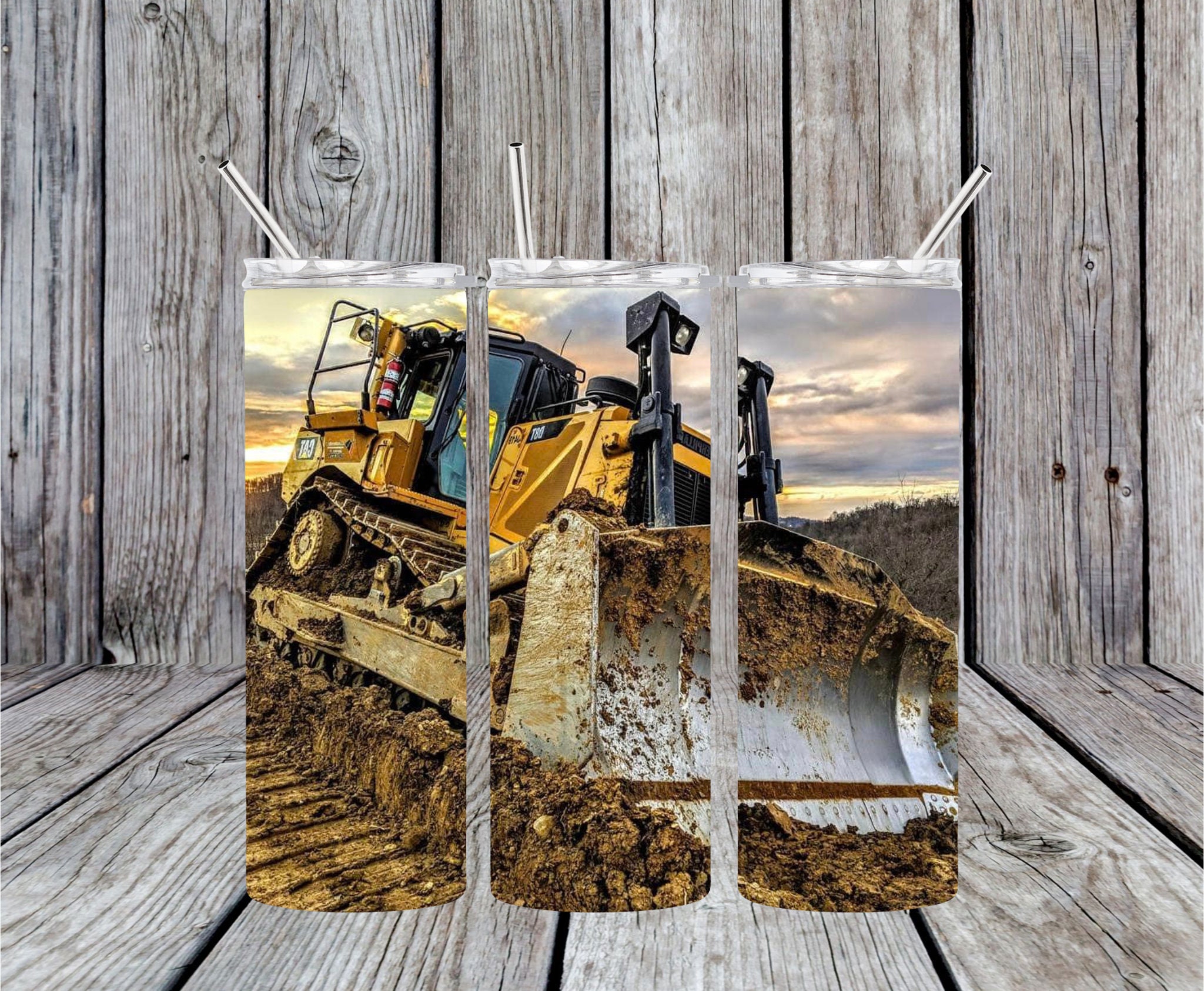 Personalized Dozer Tumbler Custom Construction Cup Custom Logo Tumbler Tumbler for Him Heavy ...