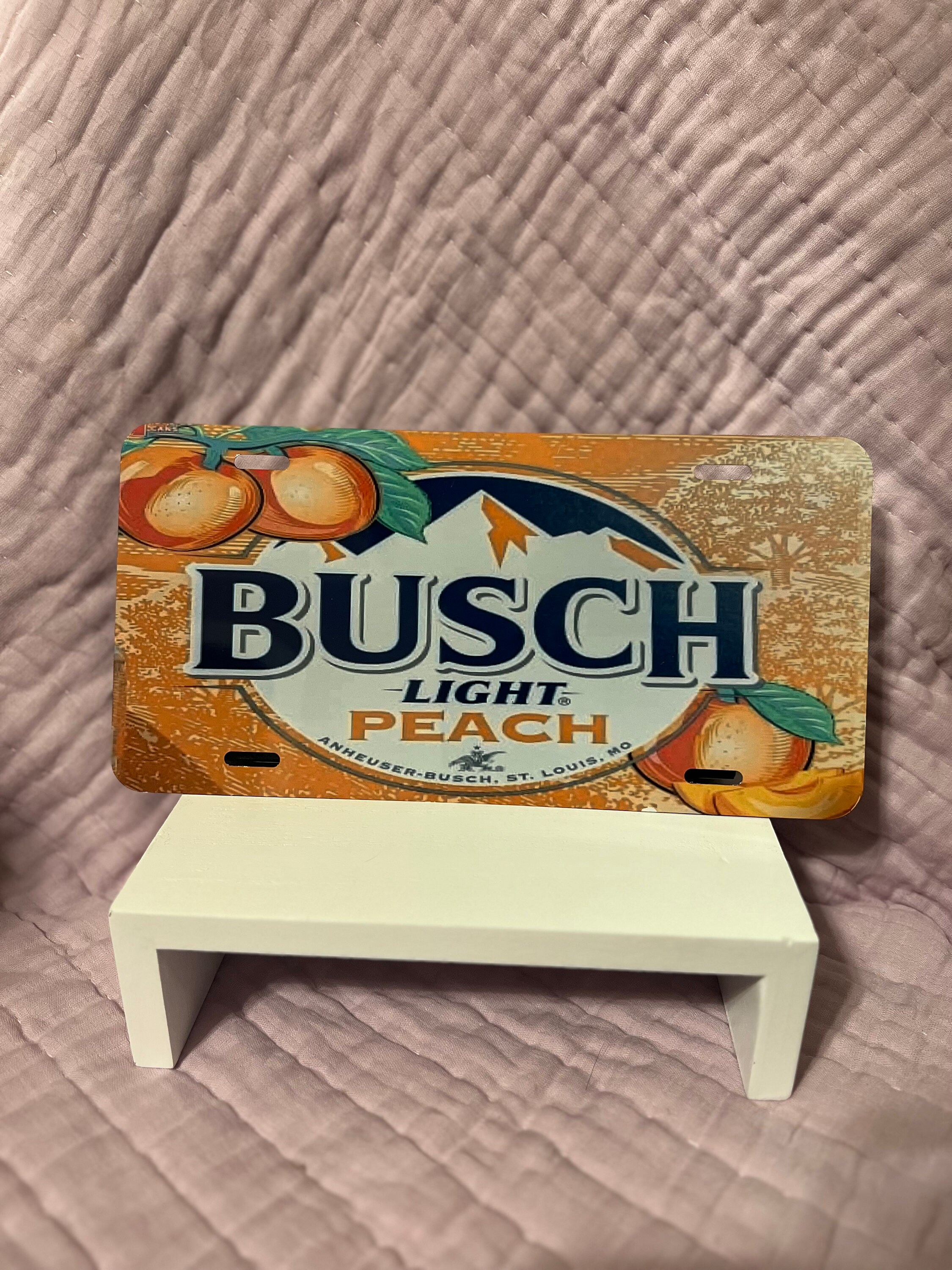 Beer License Plate Bush Light Peach - Etsy