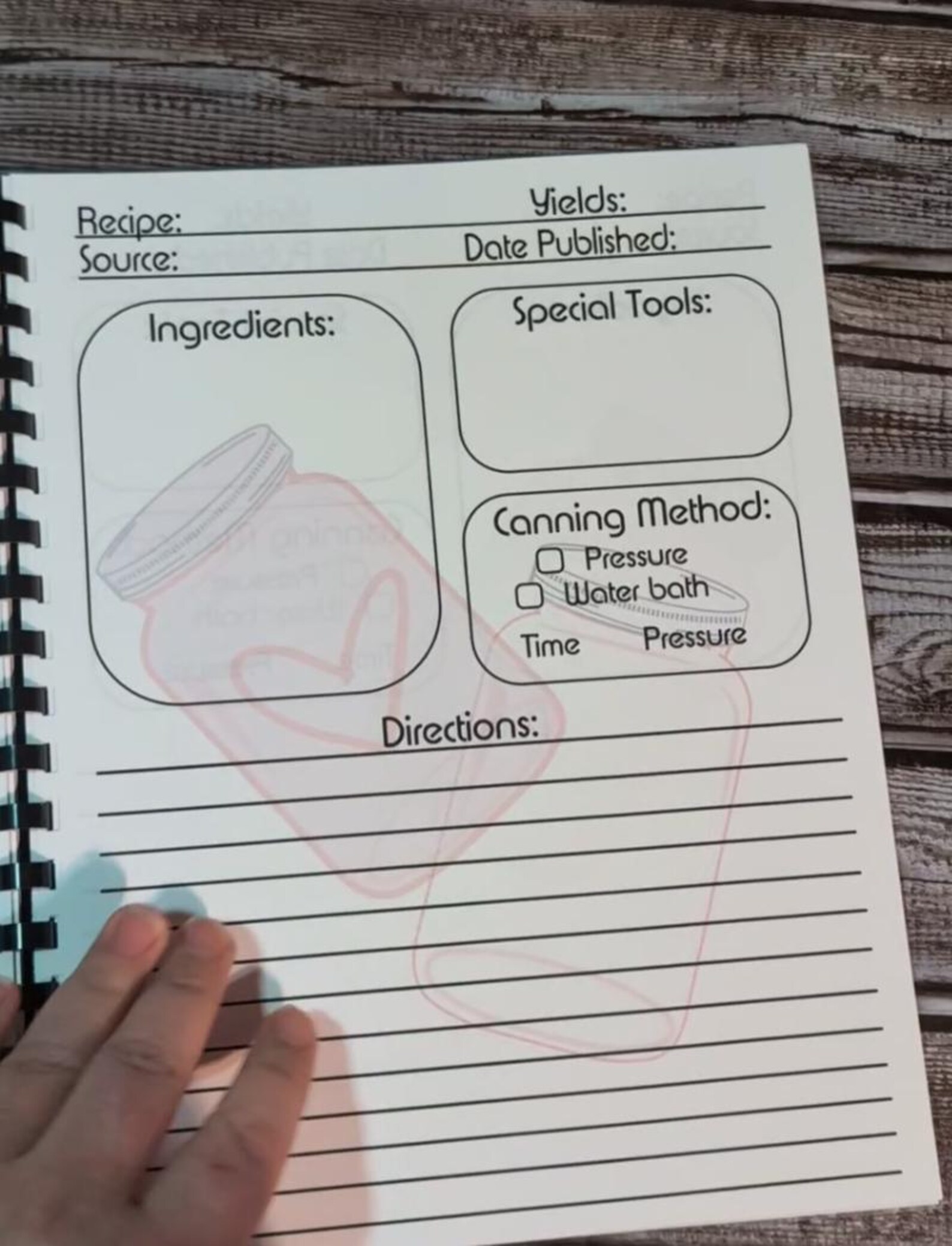 Canning Log Book in Three Options With Spaces to Record Your Favorite ...