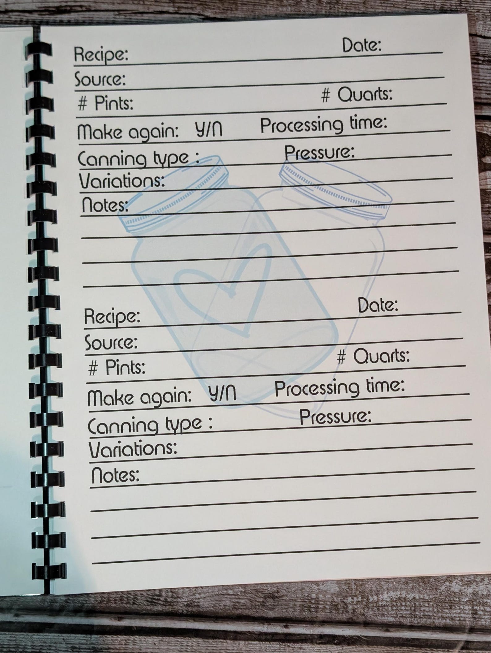 Canning Log Book in Three Options With Spaces to Record Your Favorite ...