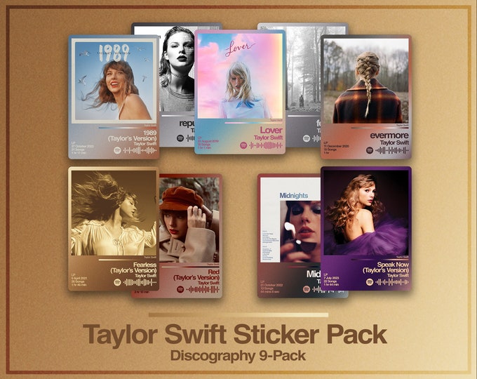 Taylor Swift Album Sticker Pack - Vinyl Taylor Swift Discography ...