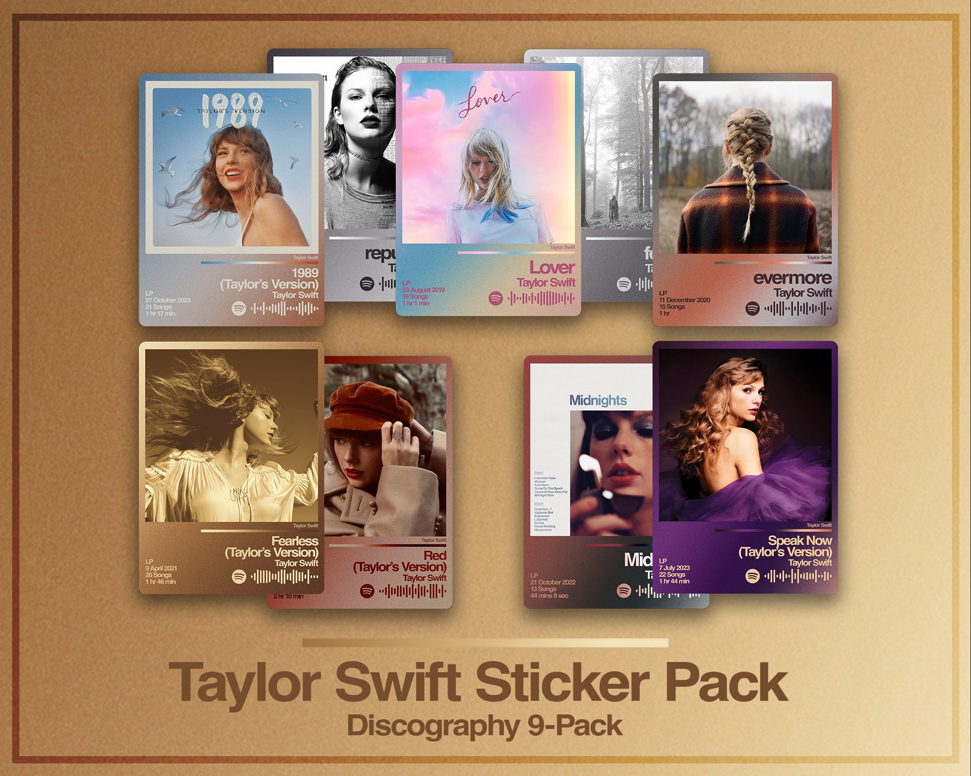 Taylor Swift Album Sticker Pack Vinyl Taylor Swift Discography Stickers ...