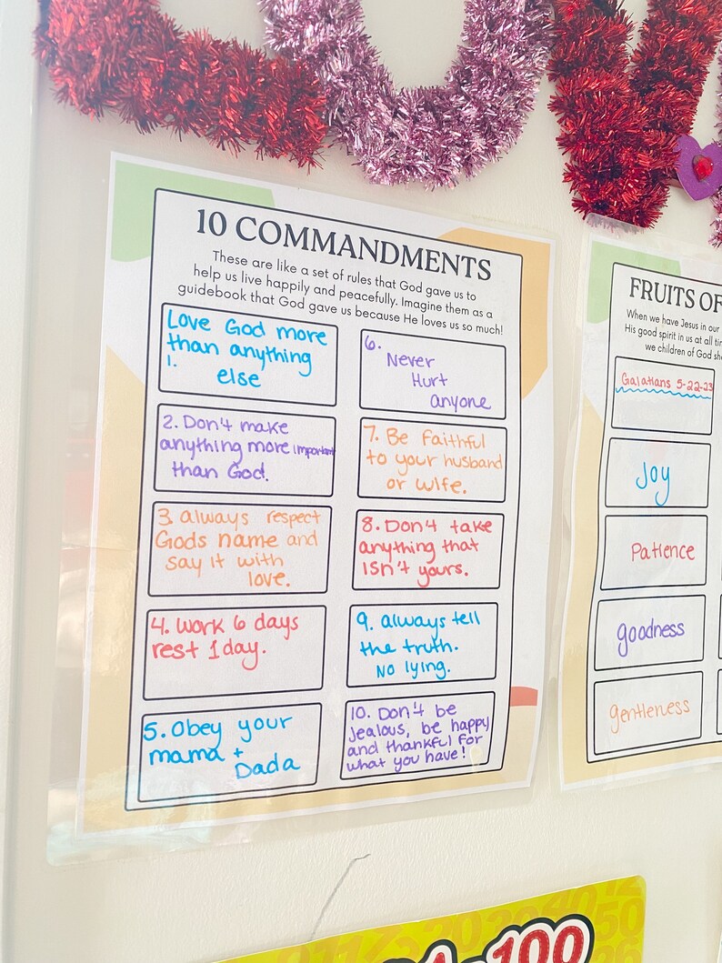 Ten Commandments Printable, Bible Activity for Sunday School Lesson ...