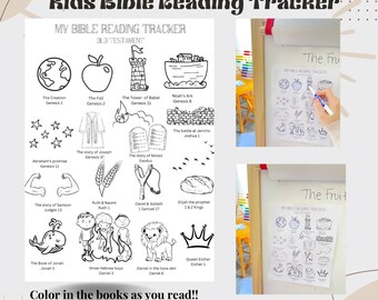 Kids Bible Reading Tracker Printable Books of the Bible, Old & New ...