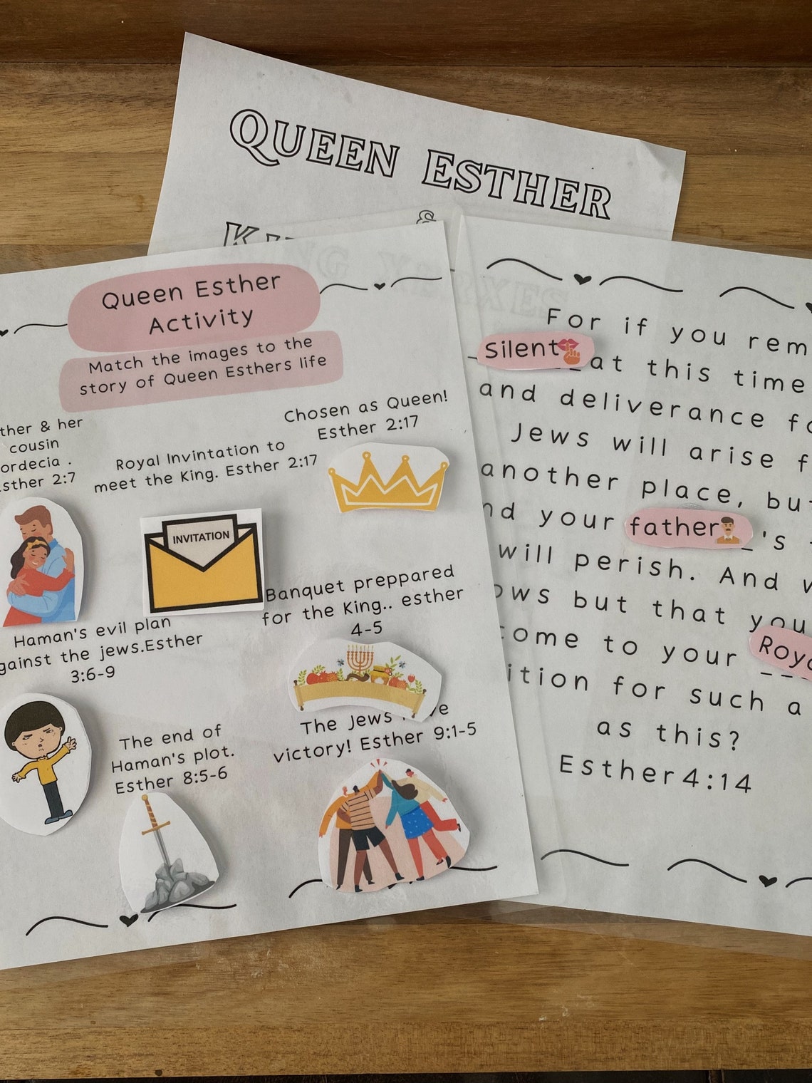 Esther Bible Activity Bundle, Bible Story Printable, Old Testament ...