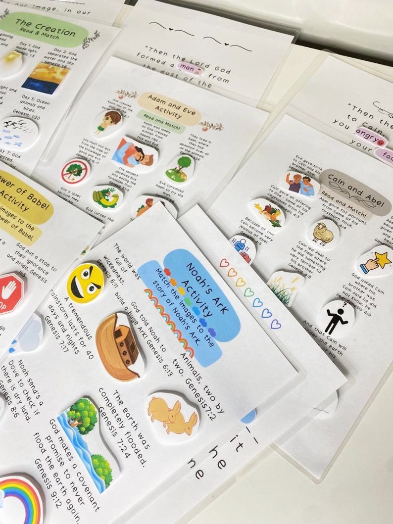 Genesis Bible Activity Bundle, Bible Story Printable, 20 Pages ...