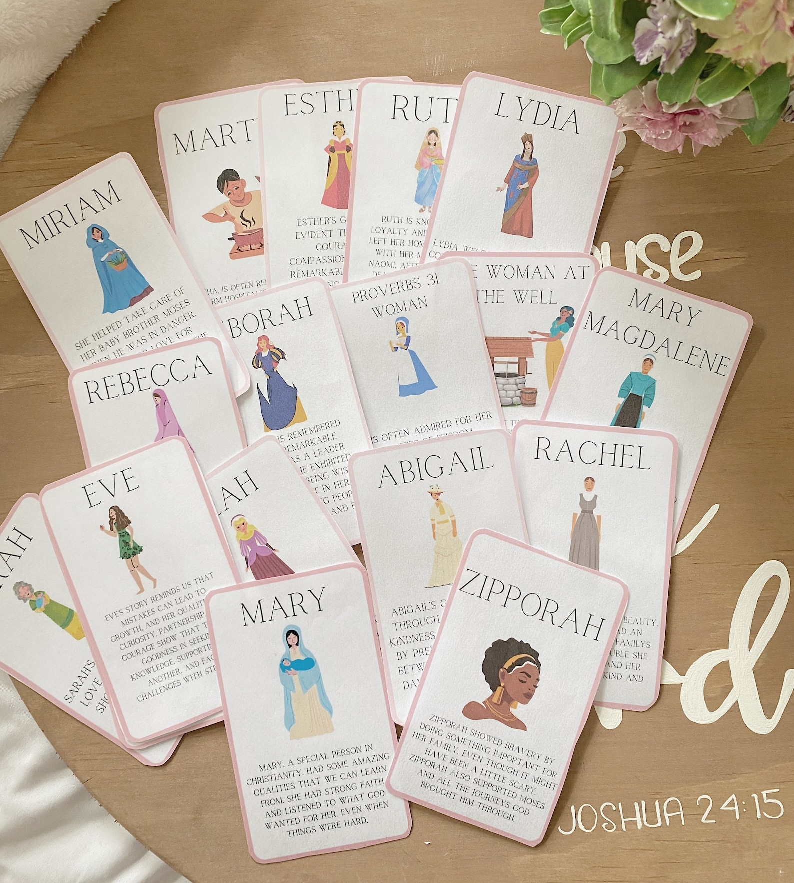 Bible Character Flashcards for Kids, Christian Education Tool ...