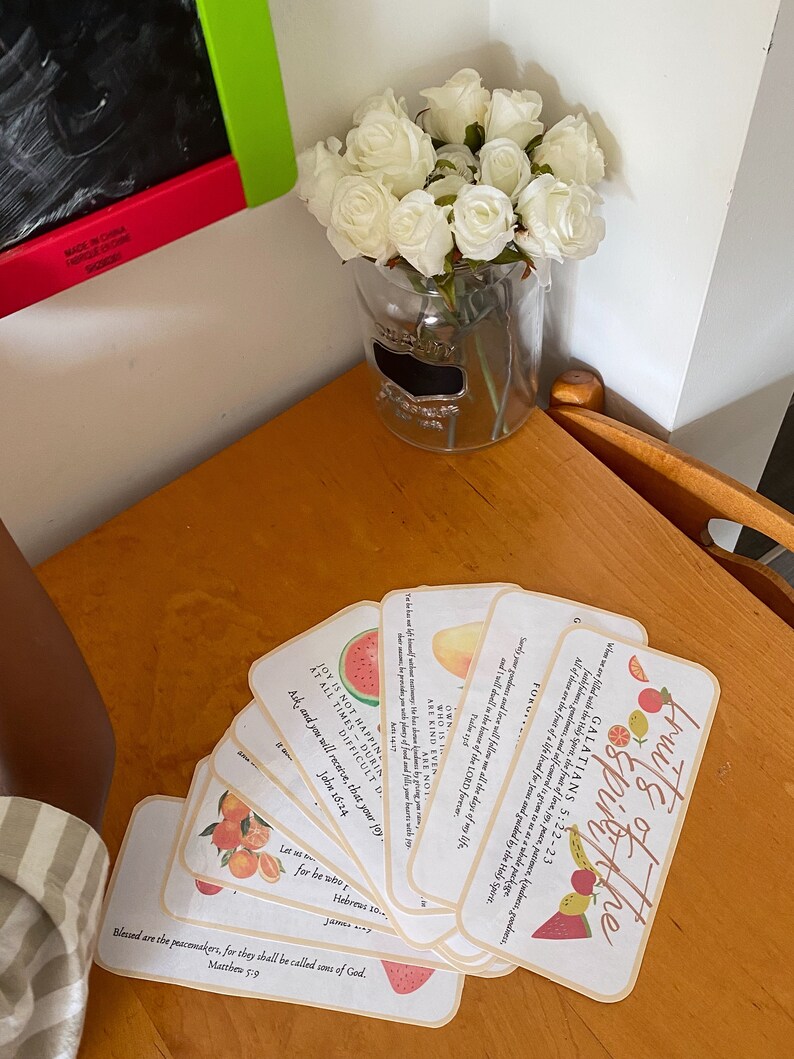Fruit of the Spirit Flashcards, Galatians 5 Activity, Kids Bible Lesson ...