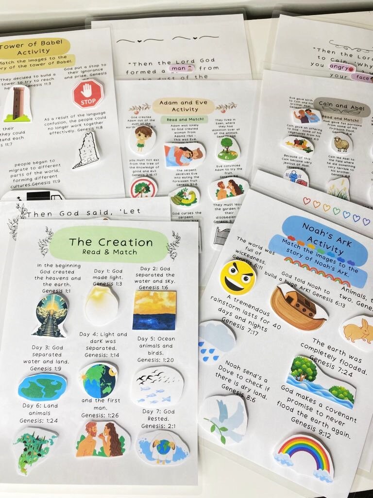 Genesis Bible Activity Bundle, Bible Story Printable, 20 Pages ...
