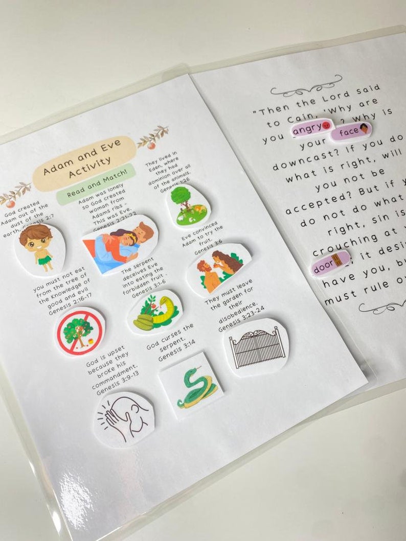 Genesis Bible Activity Bundle, Bible Story Printable, 20 Pages ...