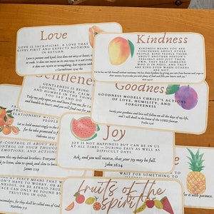 Fruit of the Spirit Flashcards, Galatians 5 Activity, Kids Bible Lesson ...