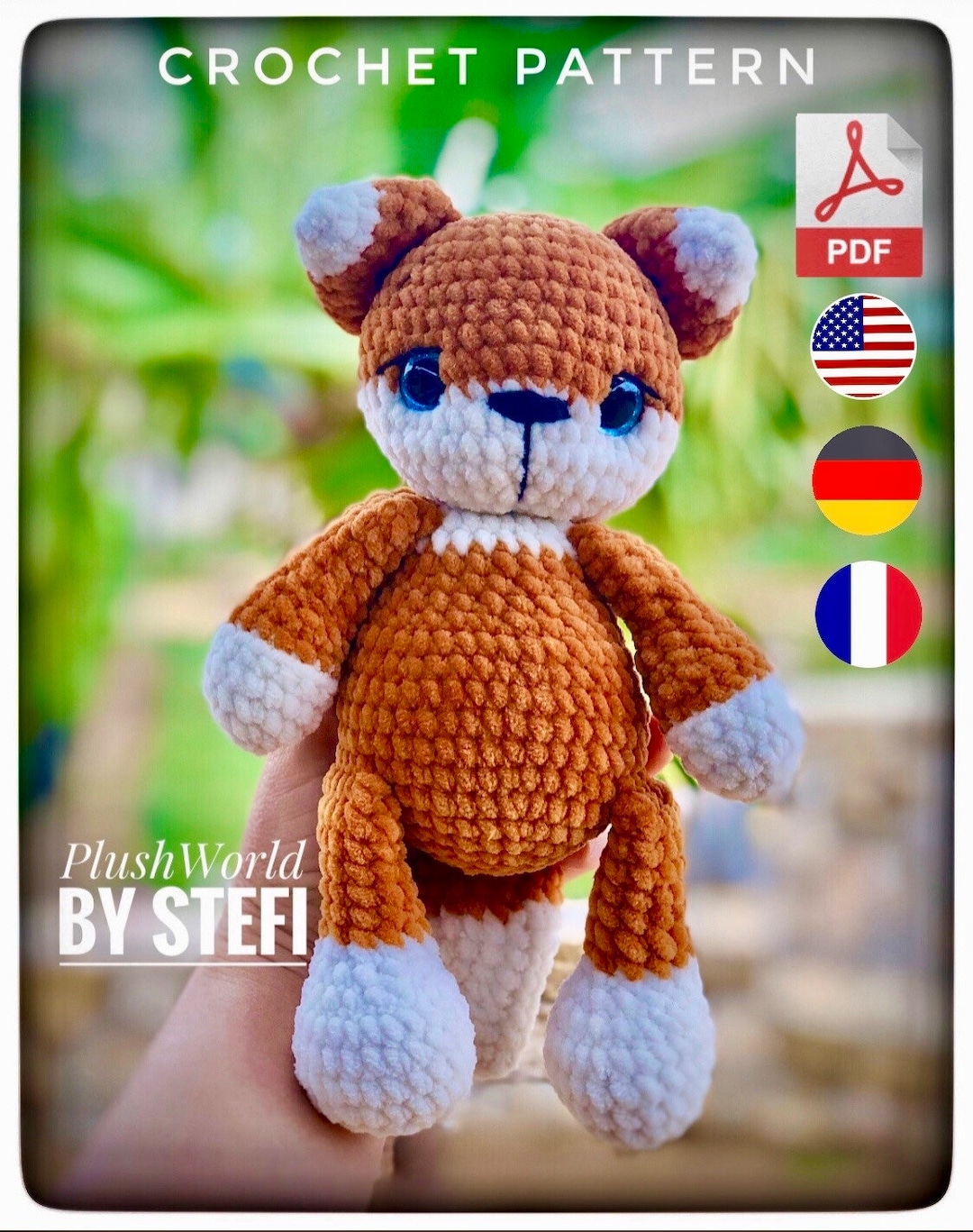 Crochet Fox Ruby the Fox PATTERN PDF in English, German, French ...