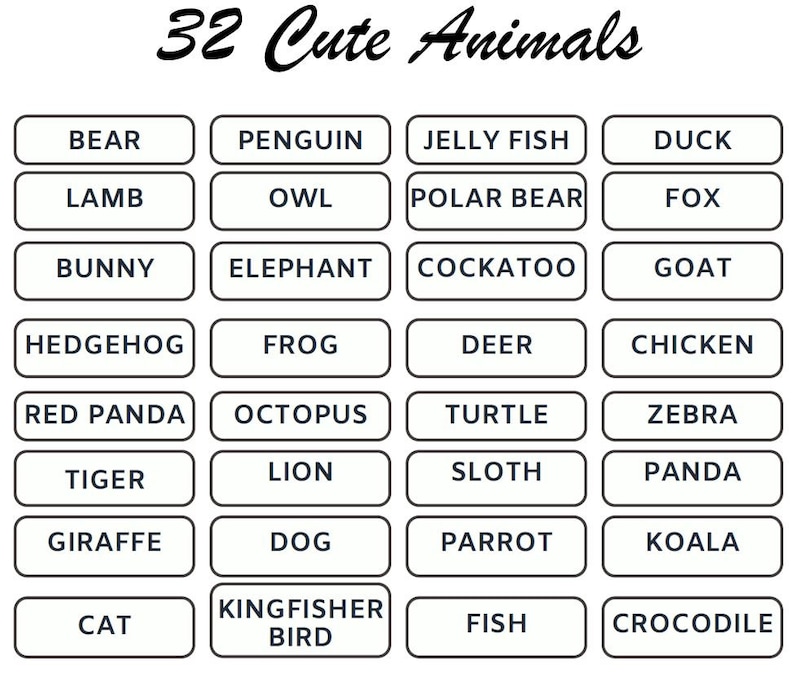 Cute Animals Flash Cards for Kids With Bonus Coloring Book - Etsy