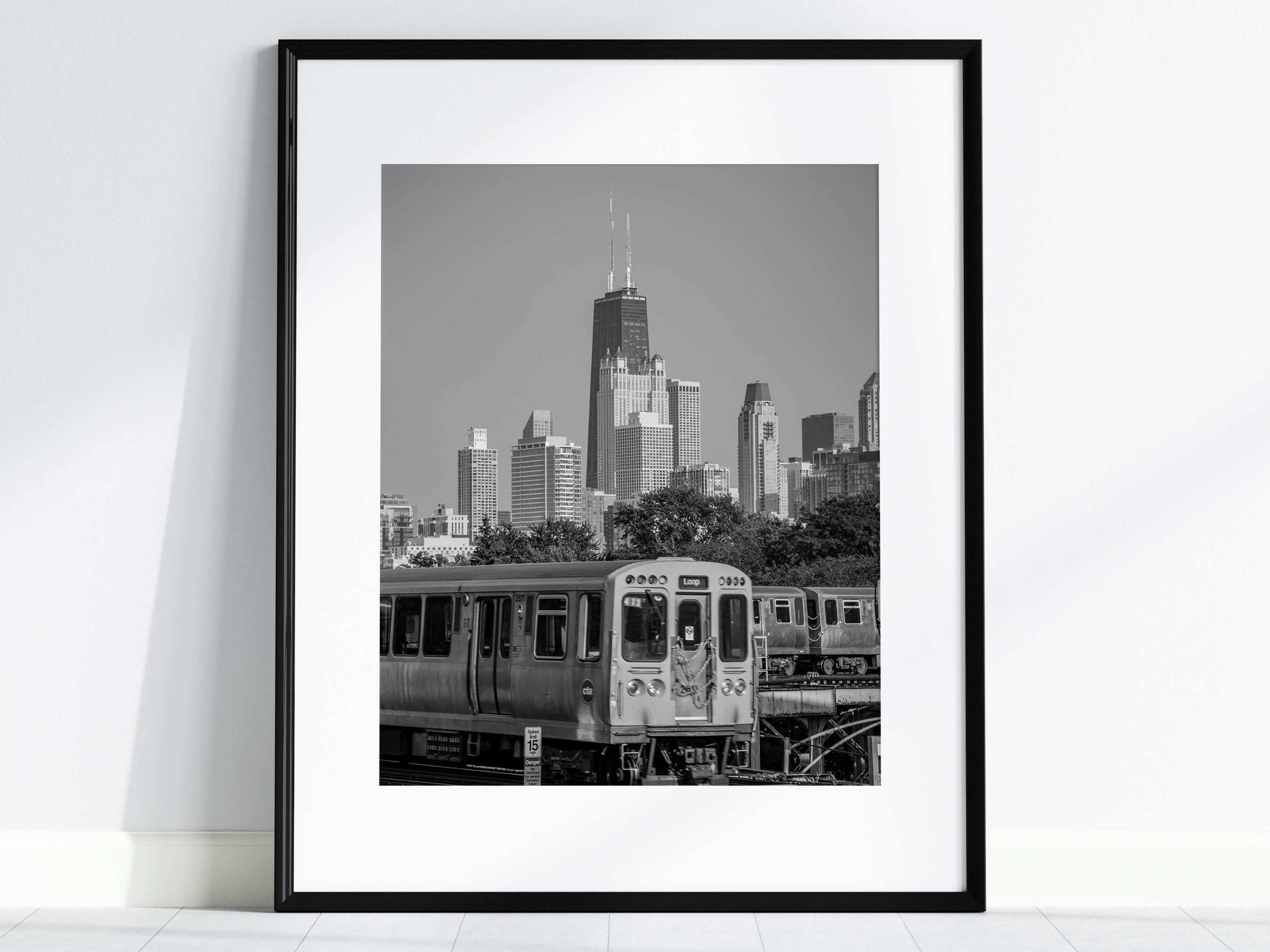 Chicago Skyline Gallery Wall Set Chi City Wall Art Chicago Train ...