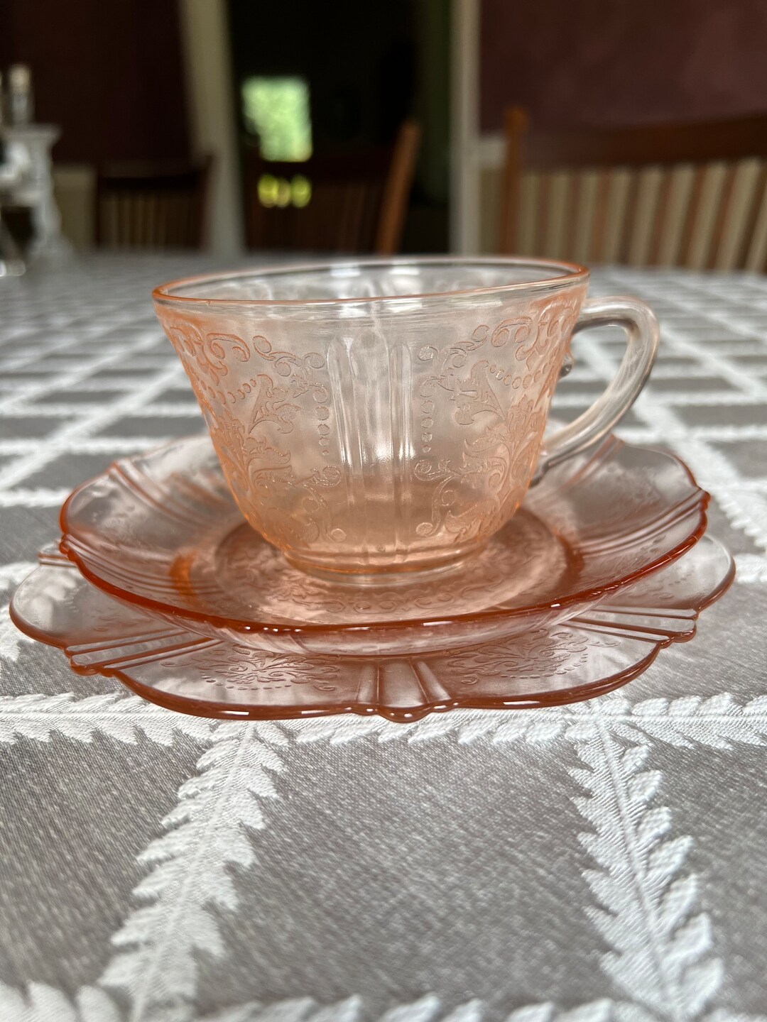 Vintage Macbeth Evans American Sweetheart Pink Depression Teacup Saucer ...