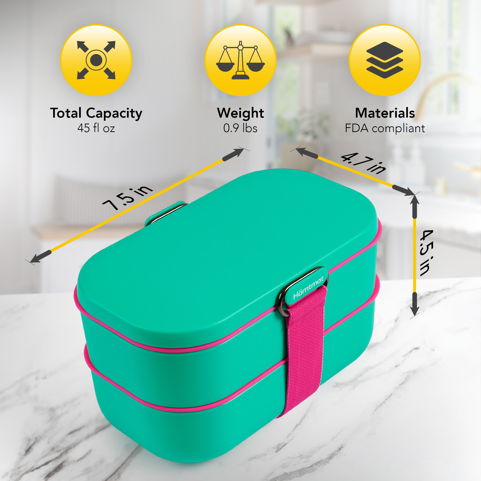 Bento Box for Adults, Stackable Bento Box, Eco Friendly Kids Lunch Box ...