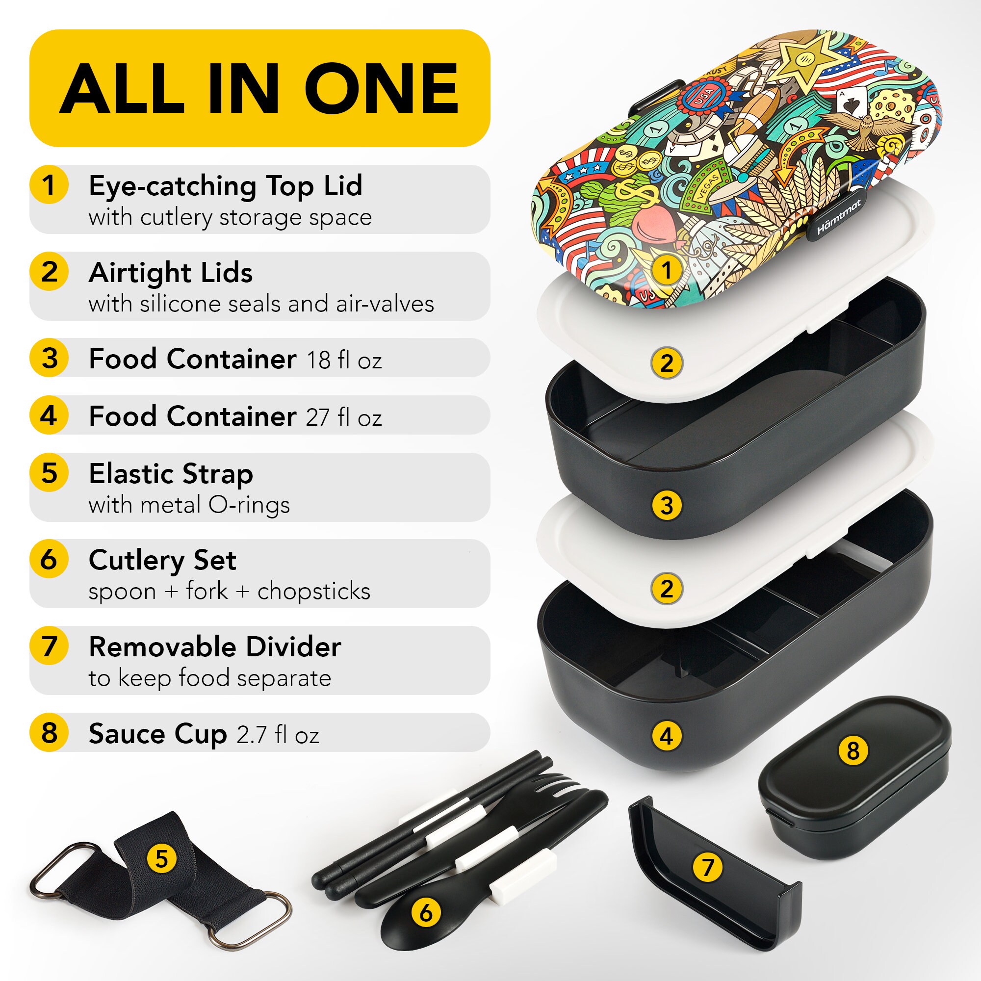 American Style Bento Box, Lunch Bento Box for Adults and Kids ...