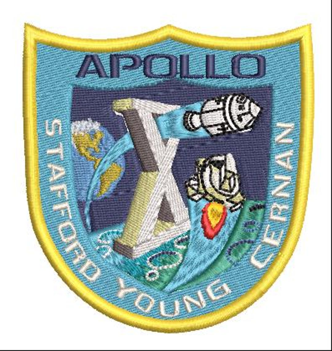 Design Apollo 10 Mission Patch Embroidery Design Instant Digital ...