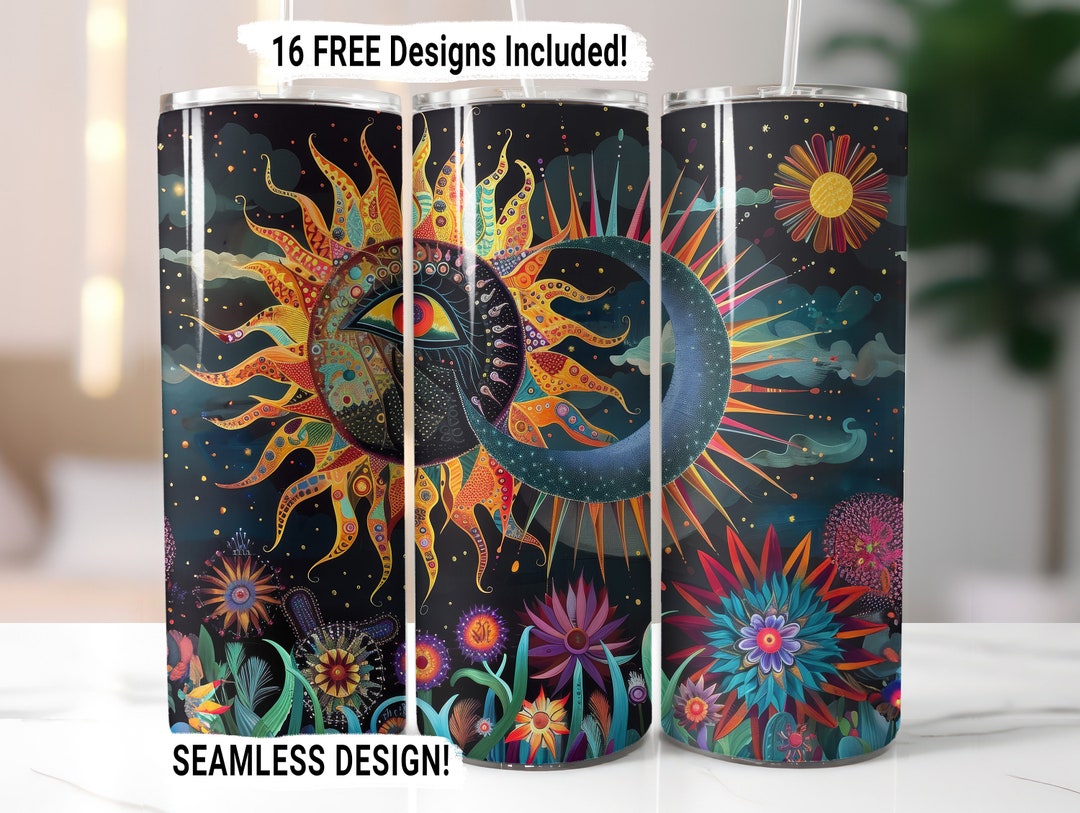 Solar Eclipse Tumbler Wrap Seamless Sublimation Design PNG, 20 Oz ...