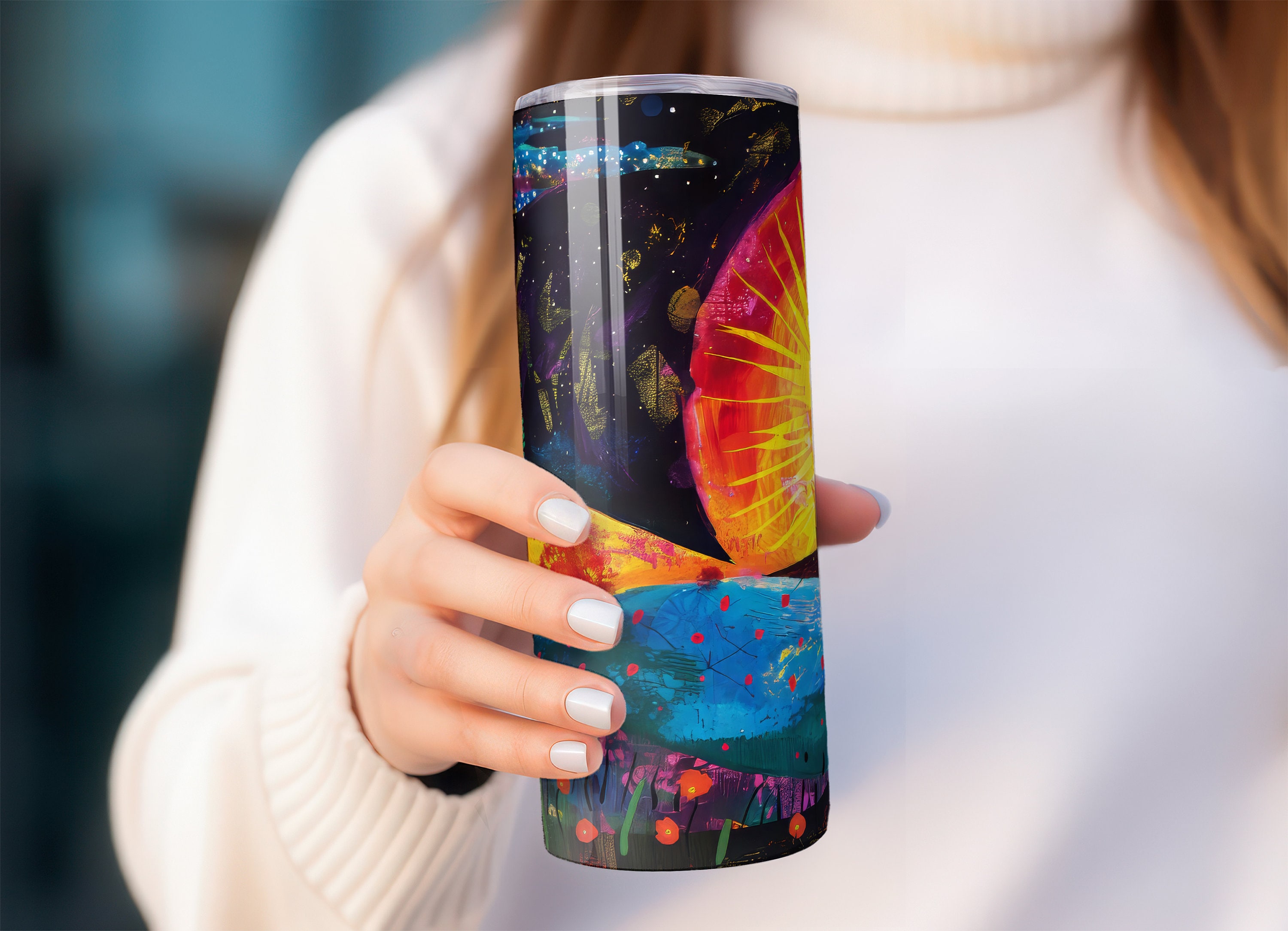 Solar Eclipse Tumbler Wrap Seamless Sublimation Design PNG, 20 Oz ...