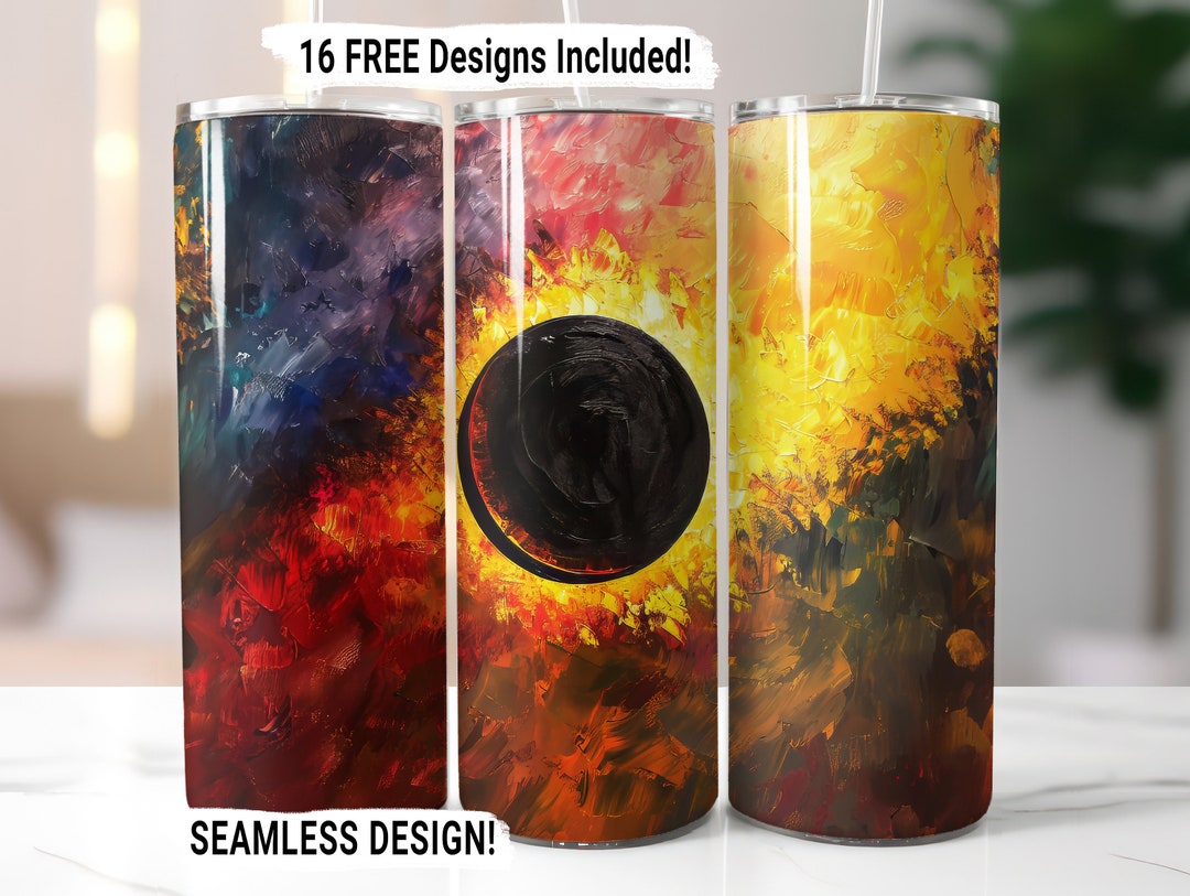 Solar Eclipse Tumbler Wrap Seamless Sublimation Design PNG, 20 Oz ...