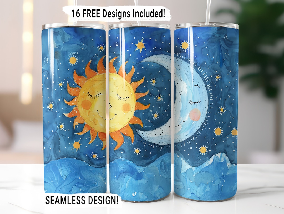 Solar Eclipse Tumbler Wrap Seamless Sublimation Design PNG, 20 Oz ...