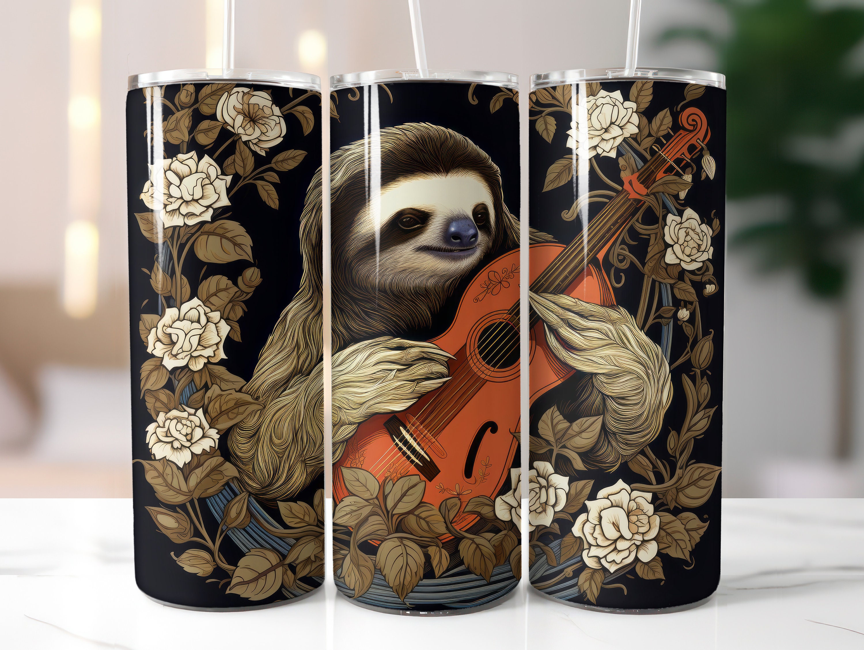 100 Sloths Bundle Tumbler Wrap Seamless Sublimation PNG, 20 Oz Skinny ...