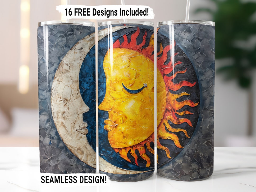Solar Eclipse Tumbler Wrap Seamless Sublimation Design PNG, 20 Oz ...
