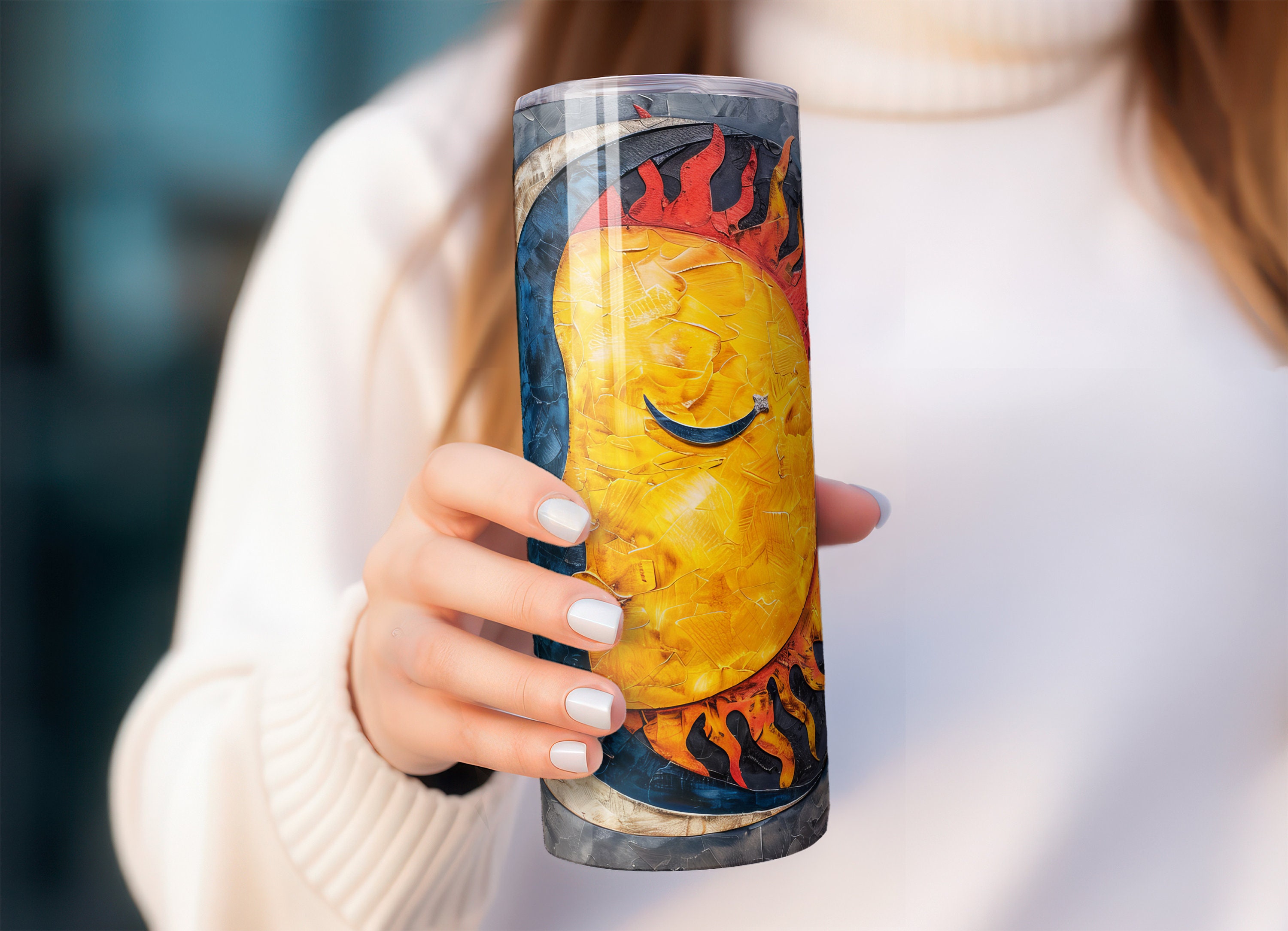 Solar Eclipse Tumbler Wrap Seamless Sublimation Design PNG, 20 Oz ...