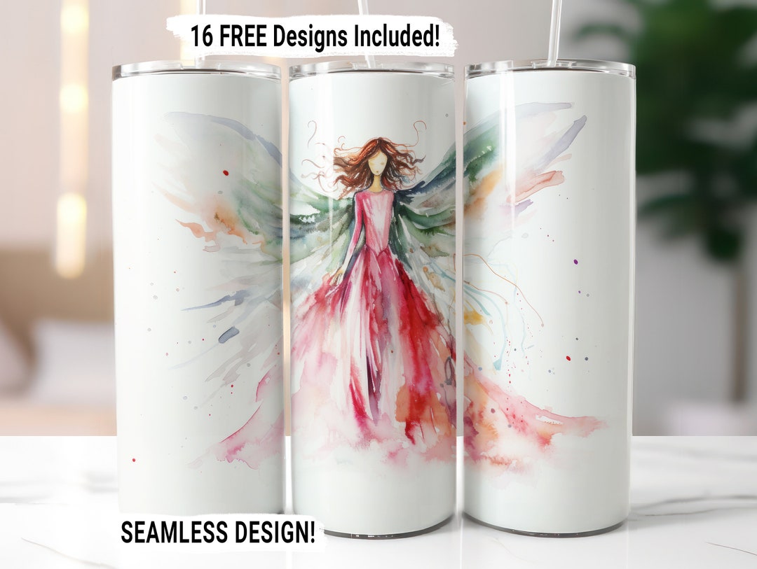 Christmas Angel Tumbler Wrap Seamless Sublimation PNG, 20 Oz Skinny ...