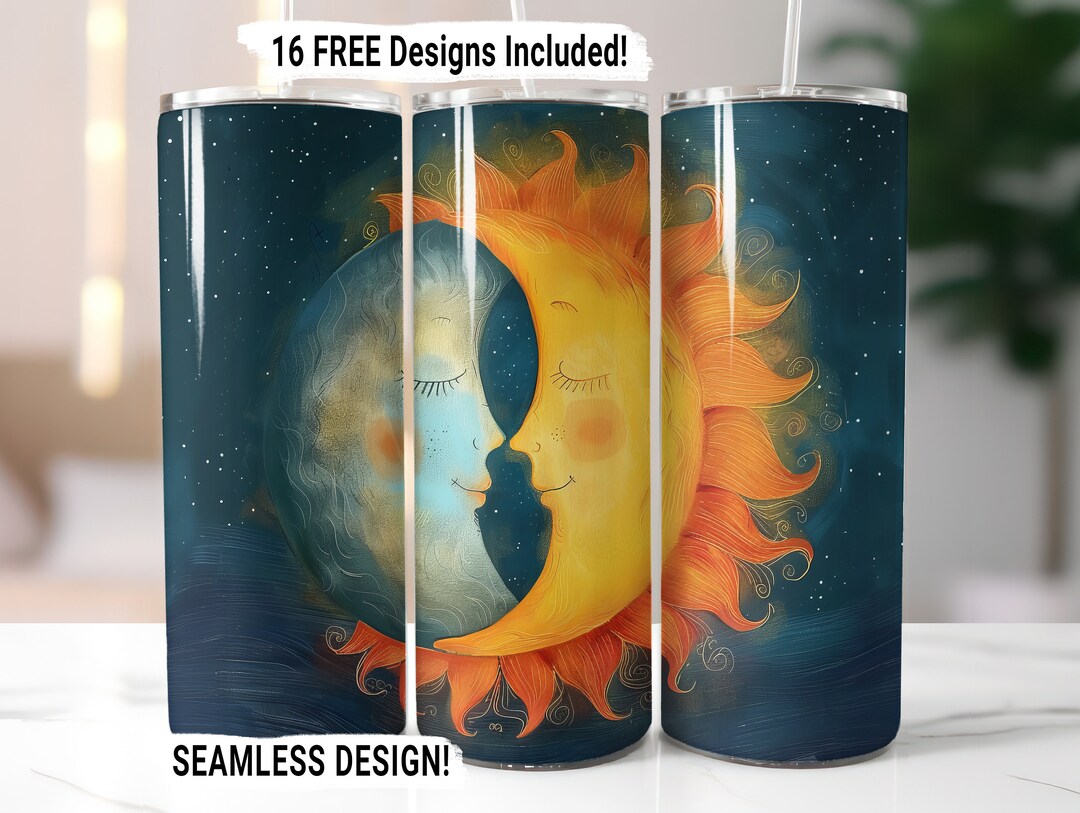 Solar Eclipse Tumbler Wrap Seamless Sublimation Design PNG, 20 Oz ...