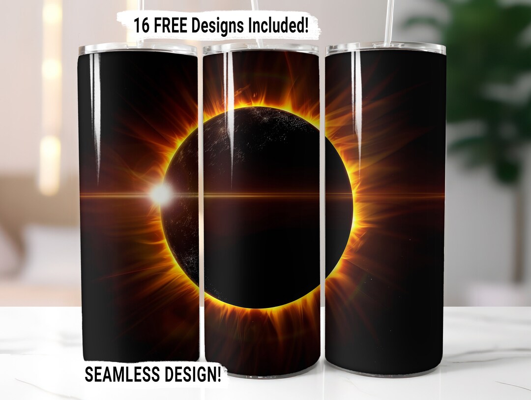 Solar Eclipse Tumbler Wrap Seamless Sublimation Design PNG, 20 Oz ...